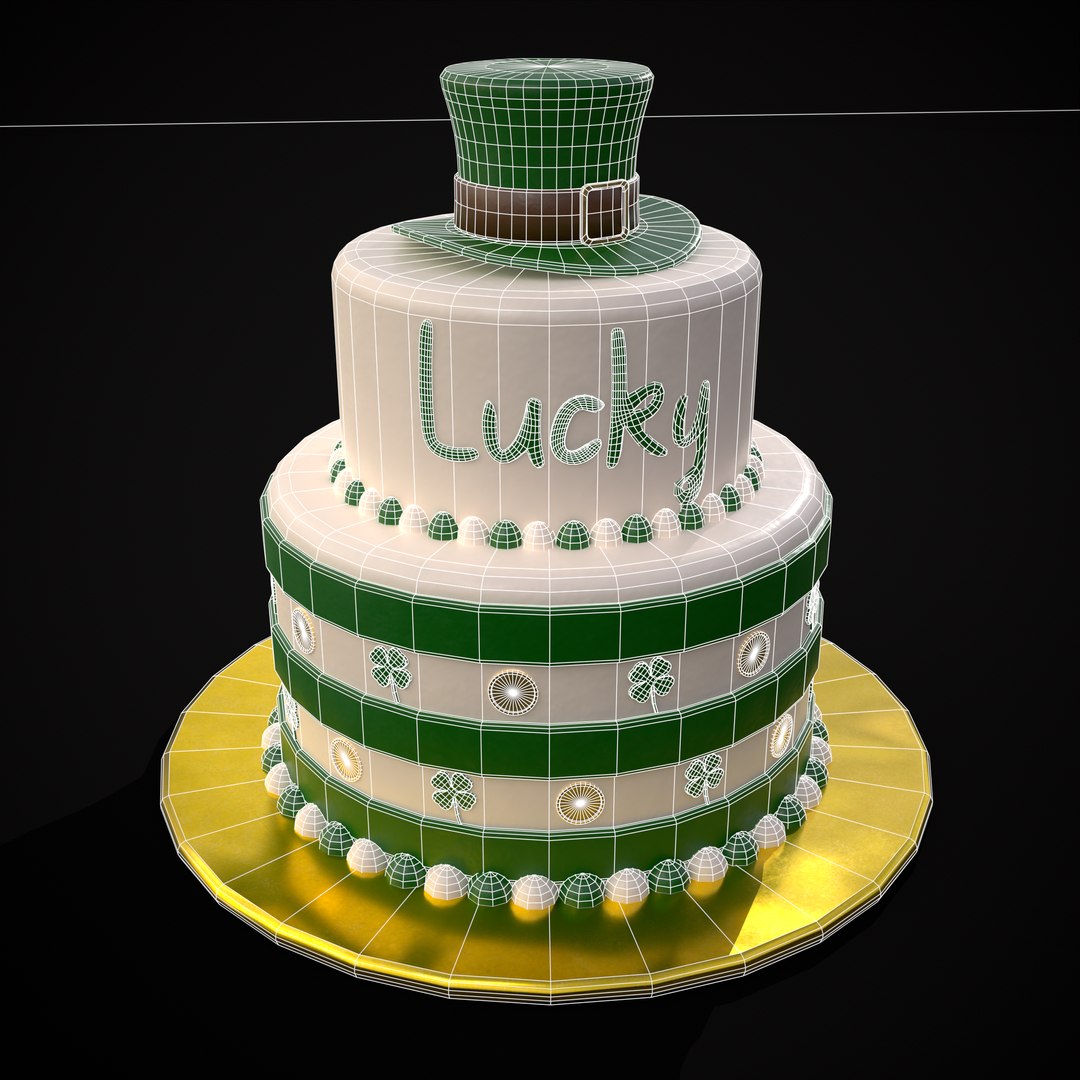 Lucky Tiered Clover Cake 3D Model - TurboSquid 2045678