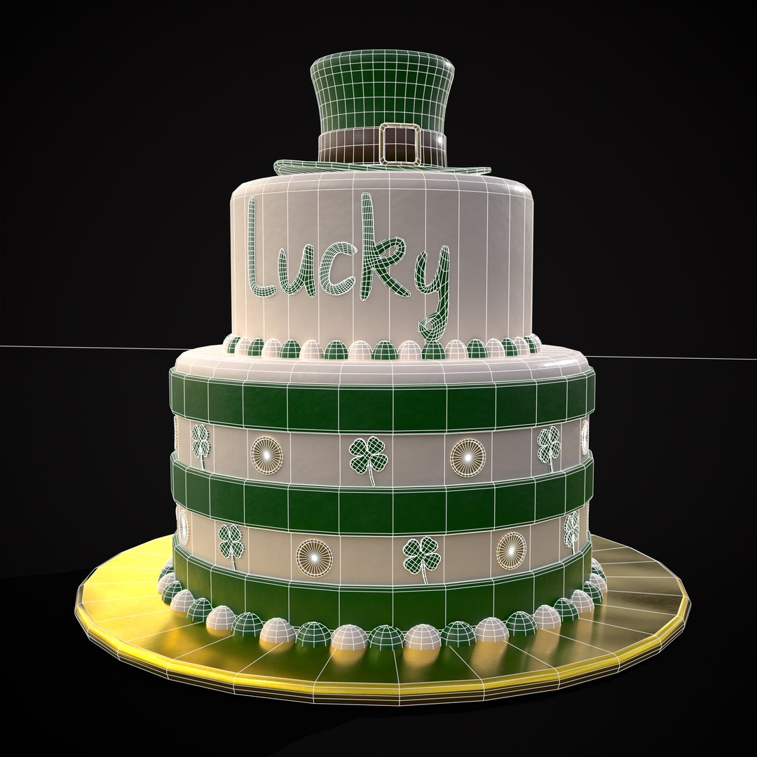 Lucky Tiered Clover Cake 3D Model - TurboSquid 2045678