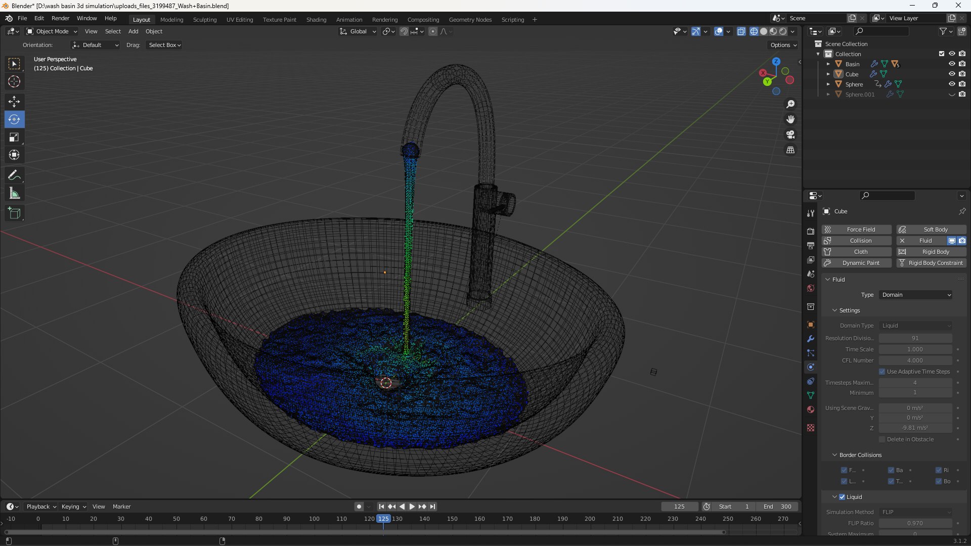 3D Wash Basin Simulation Model - TurboSquid 2018843