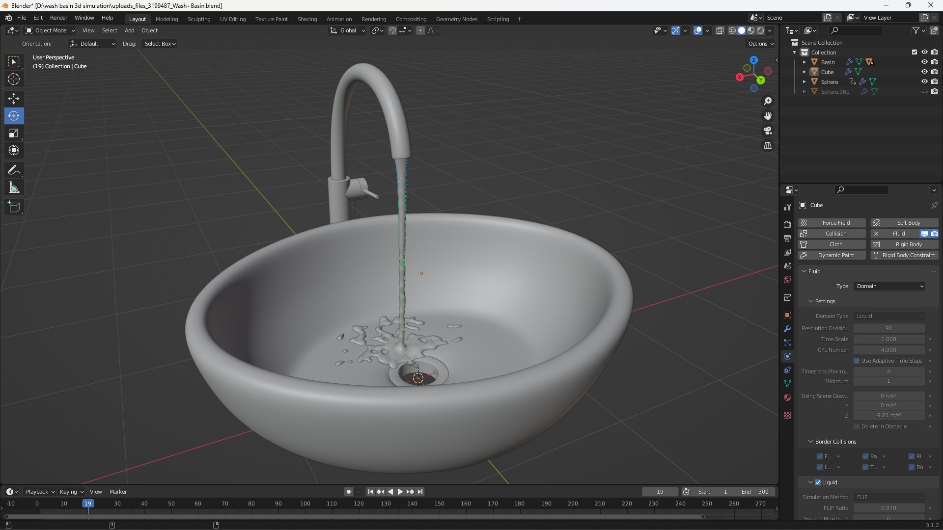 3D Wash Basin Simulation Model - TurboSquid 2018843