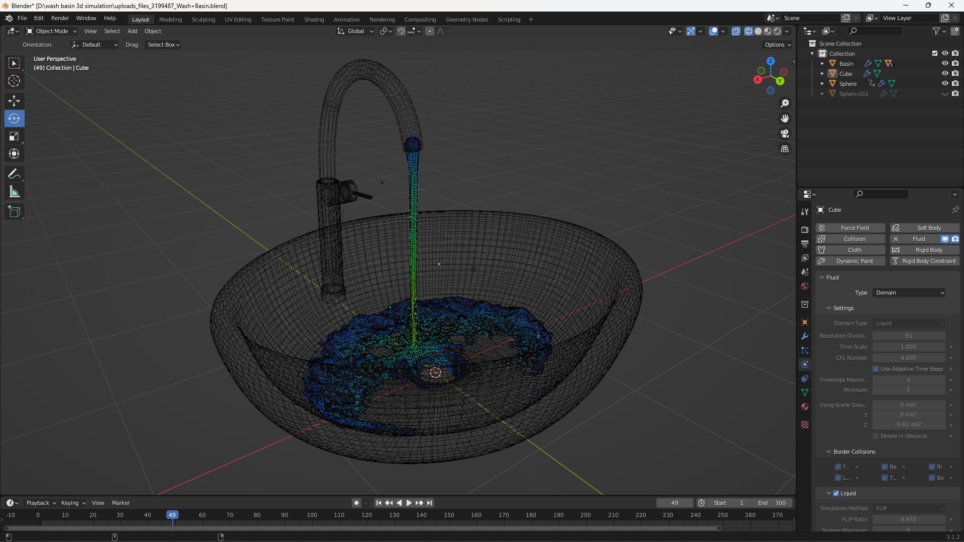 3D Wash Basin Simulation Model - TurboSquid 2018843