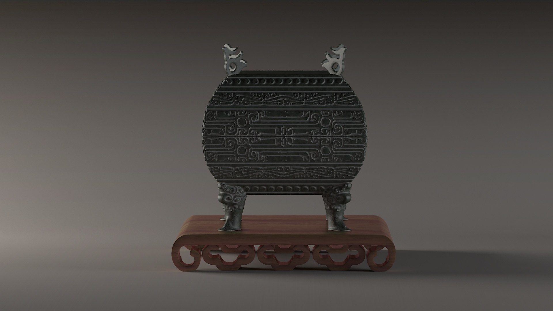 Cultural Relics Unearthed Ancient Tripod Container Bronze 3D ...