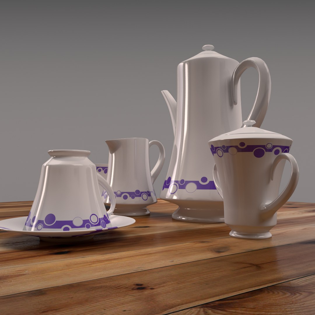 3d Tea Set