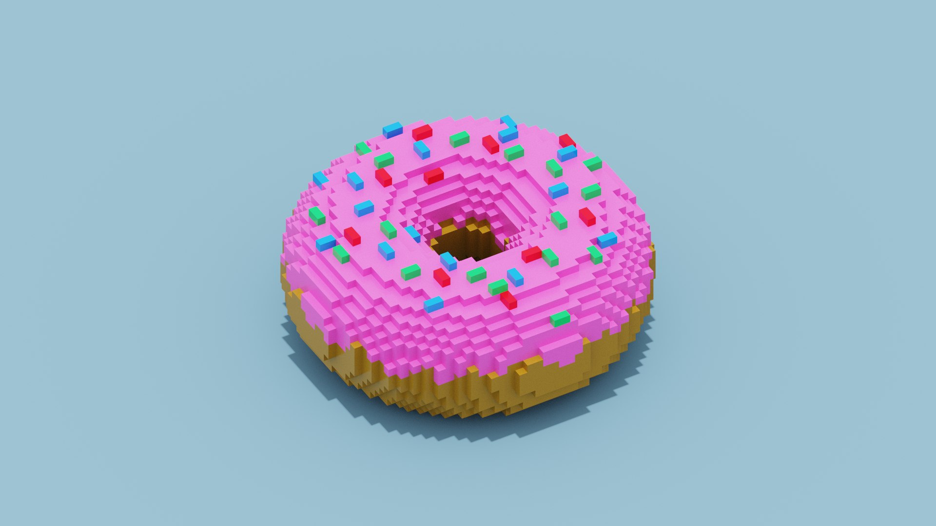 Voxel Donut 3D Model - TurboSquid 1910557