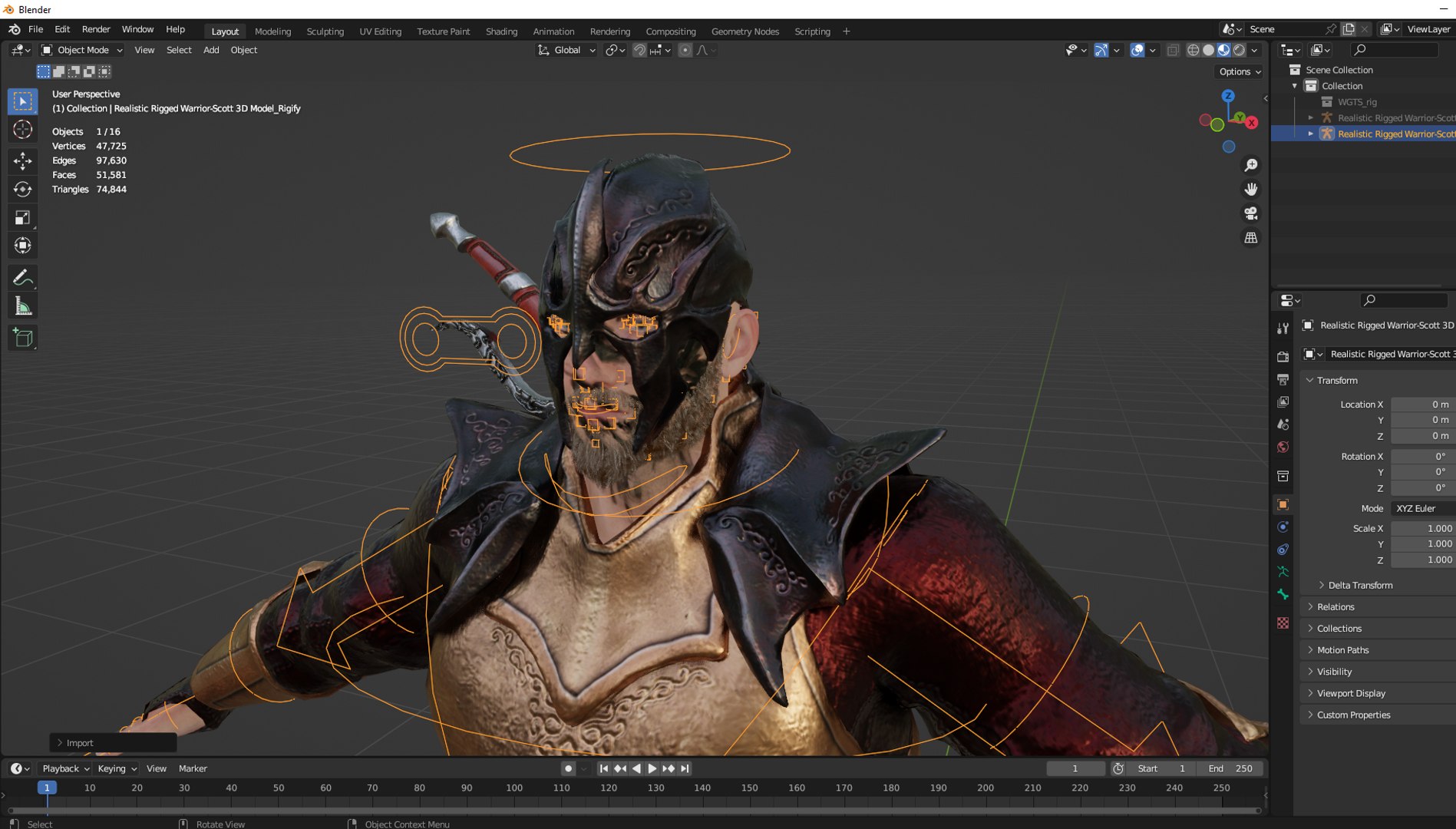 3D Model Realistic Rigged Warrior-Scott 3D Model - TurboSquid 2111250