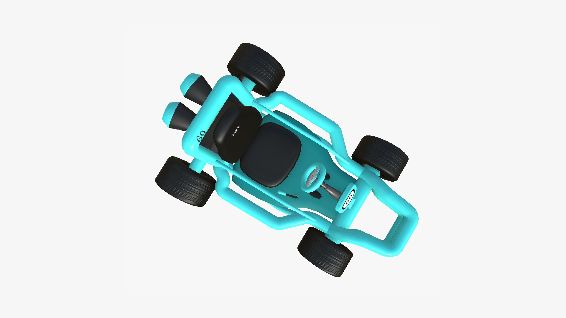 3D Model Cartoon Kart H10 Light Blue - Vehicle Racing Design ...