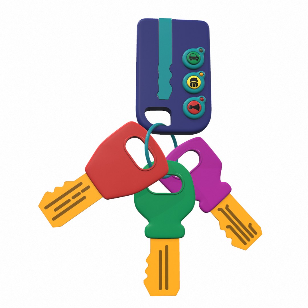 Plastic baby toy musical teether keys 2 3D - TurboSquid 2109007