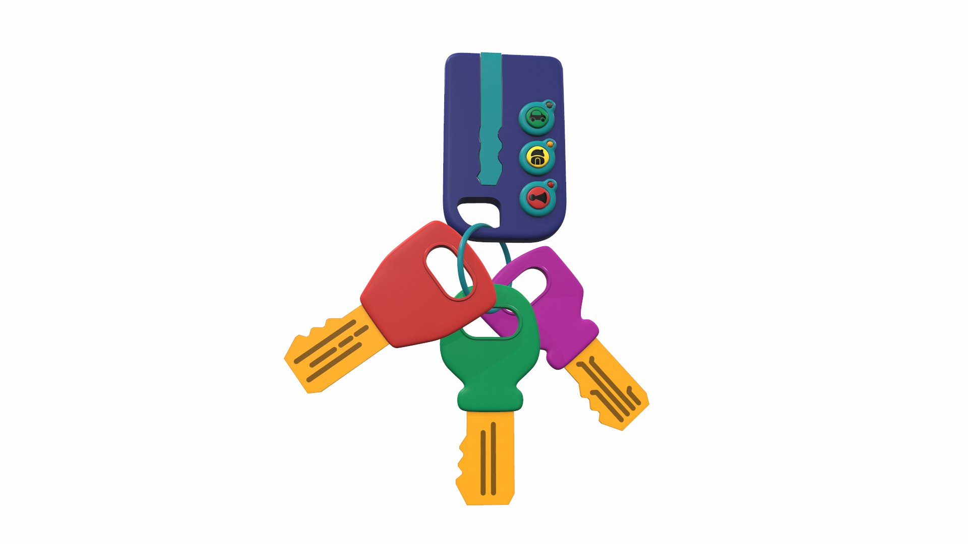 Plastic baby toy musical teether keys 2 3D - TurboSquid 2109007