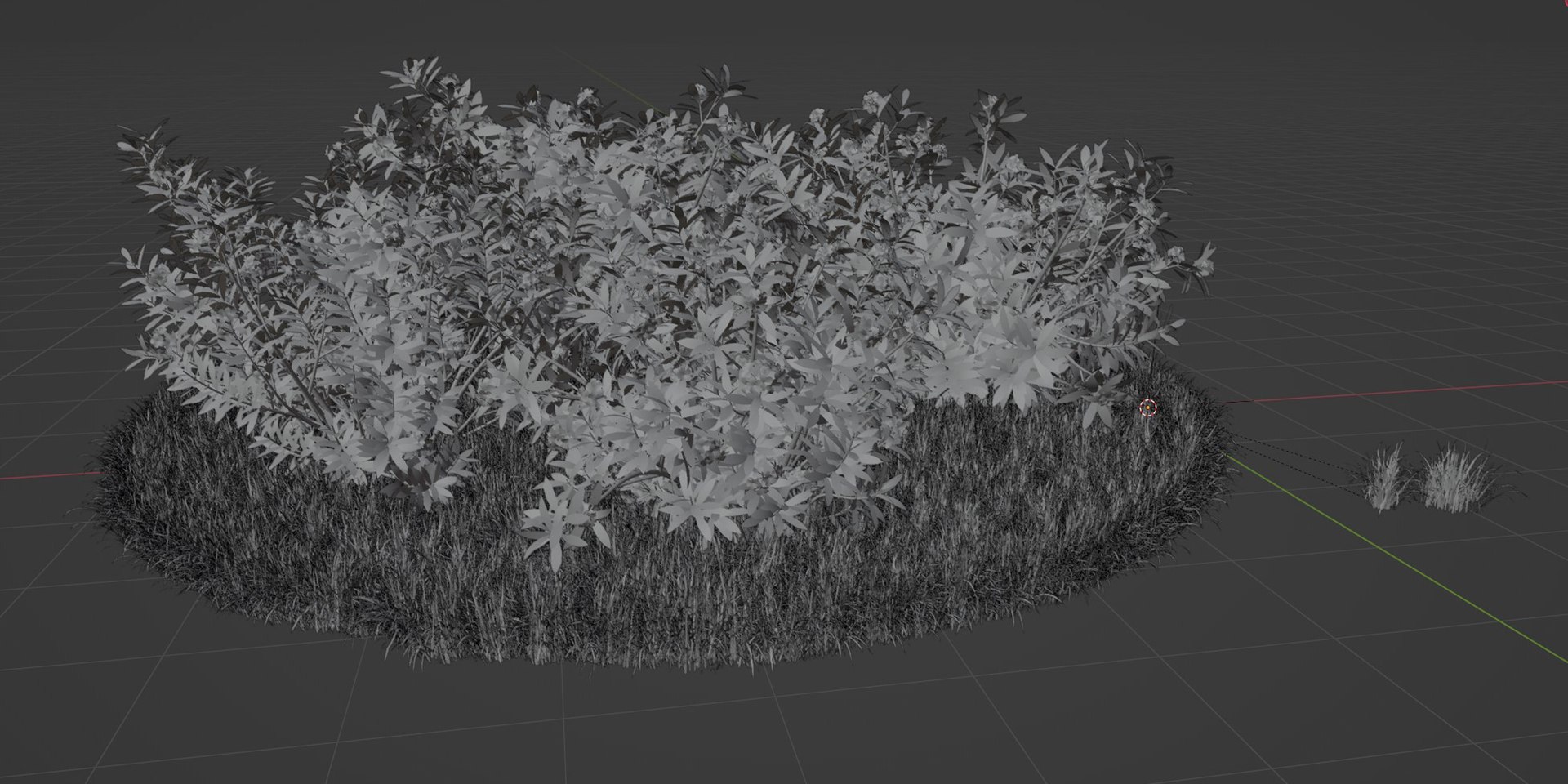 3D Nerium Oleander-Grass Garden Vol 117-Blender Model - TurboSquid 2141696