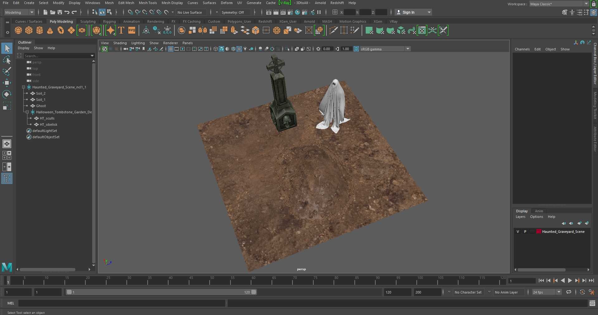 Haunted Graveyard Scene 3D - TurboSquid 2374039