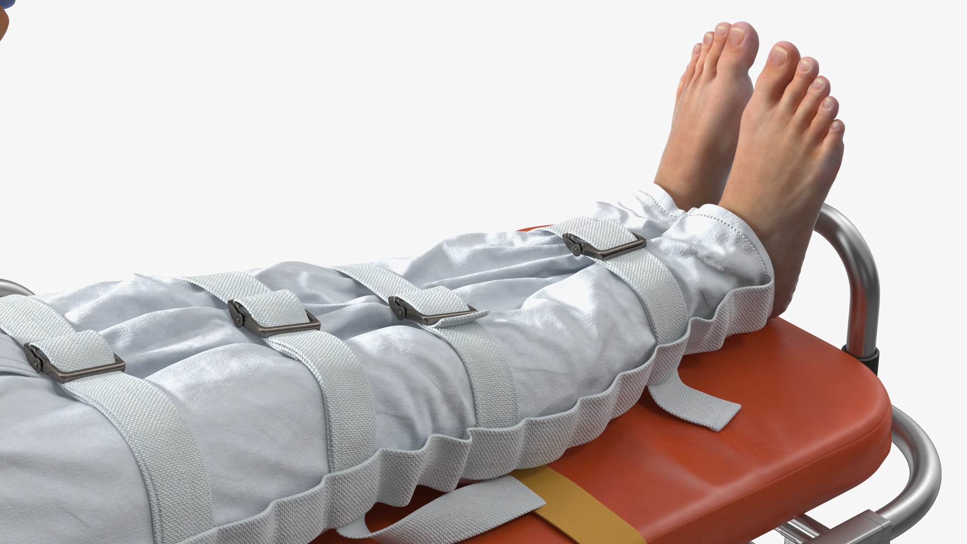 3D Model Paramedic With Patient In Straitjacket On Stretcher ...