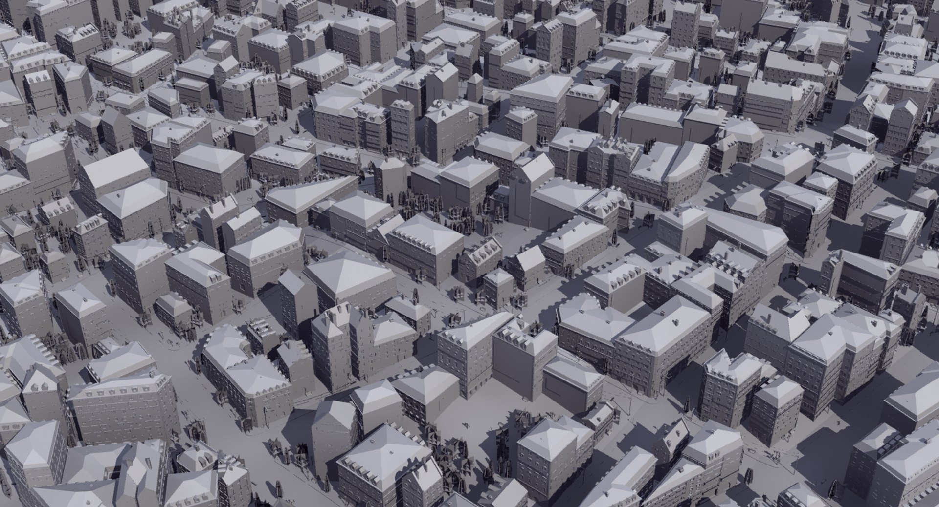 European City Mass Modeled 3d Model