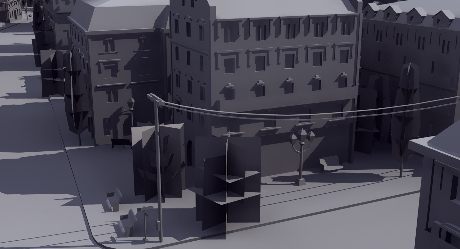 European City Mass Modeled 3d Model