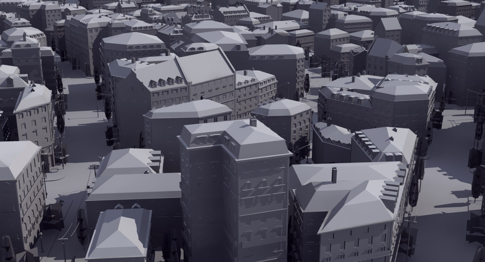 European City Mass Modeled 3d Model