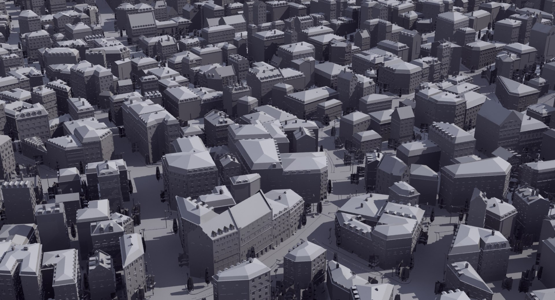 European City Mass Modeled 3d Model