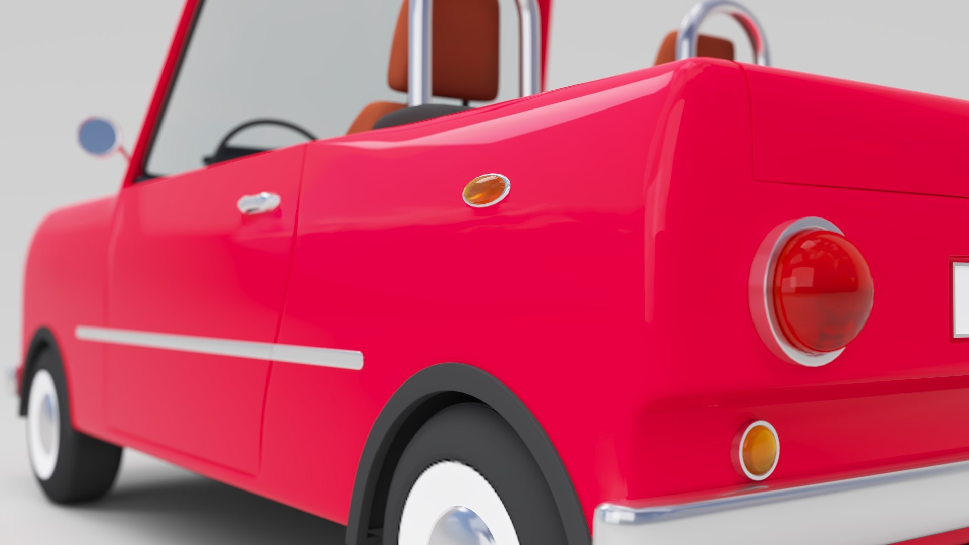 3D Cartoon Convertible Car Model 3D - TurboSquid 2084003