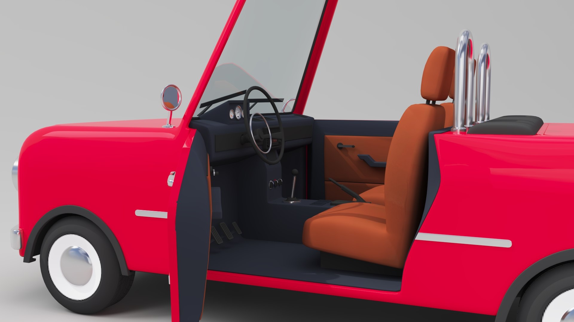3D Cartoon Convertible Car Model 3D - TurboSquid 2084003