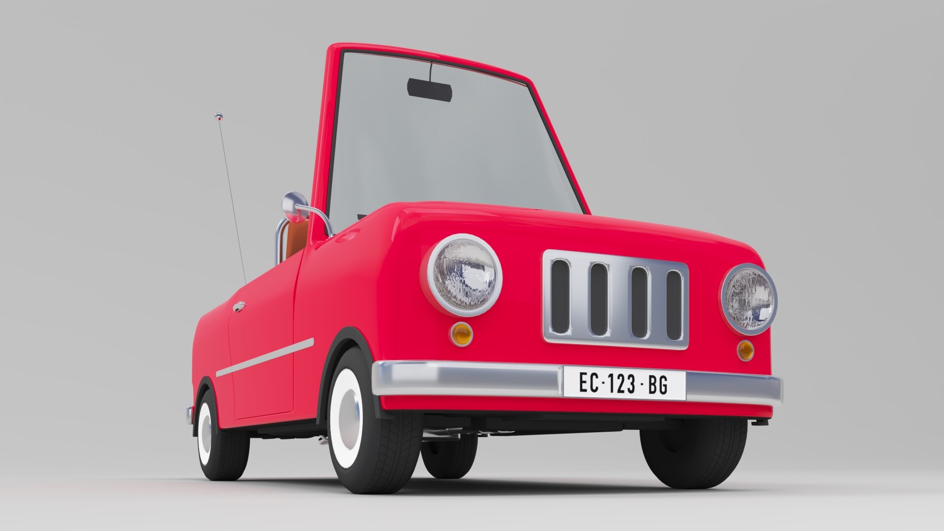 3D Cartoon Convertible Car Model 3D - TurboSquid 2084003