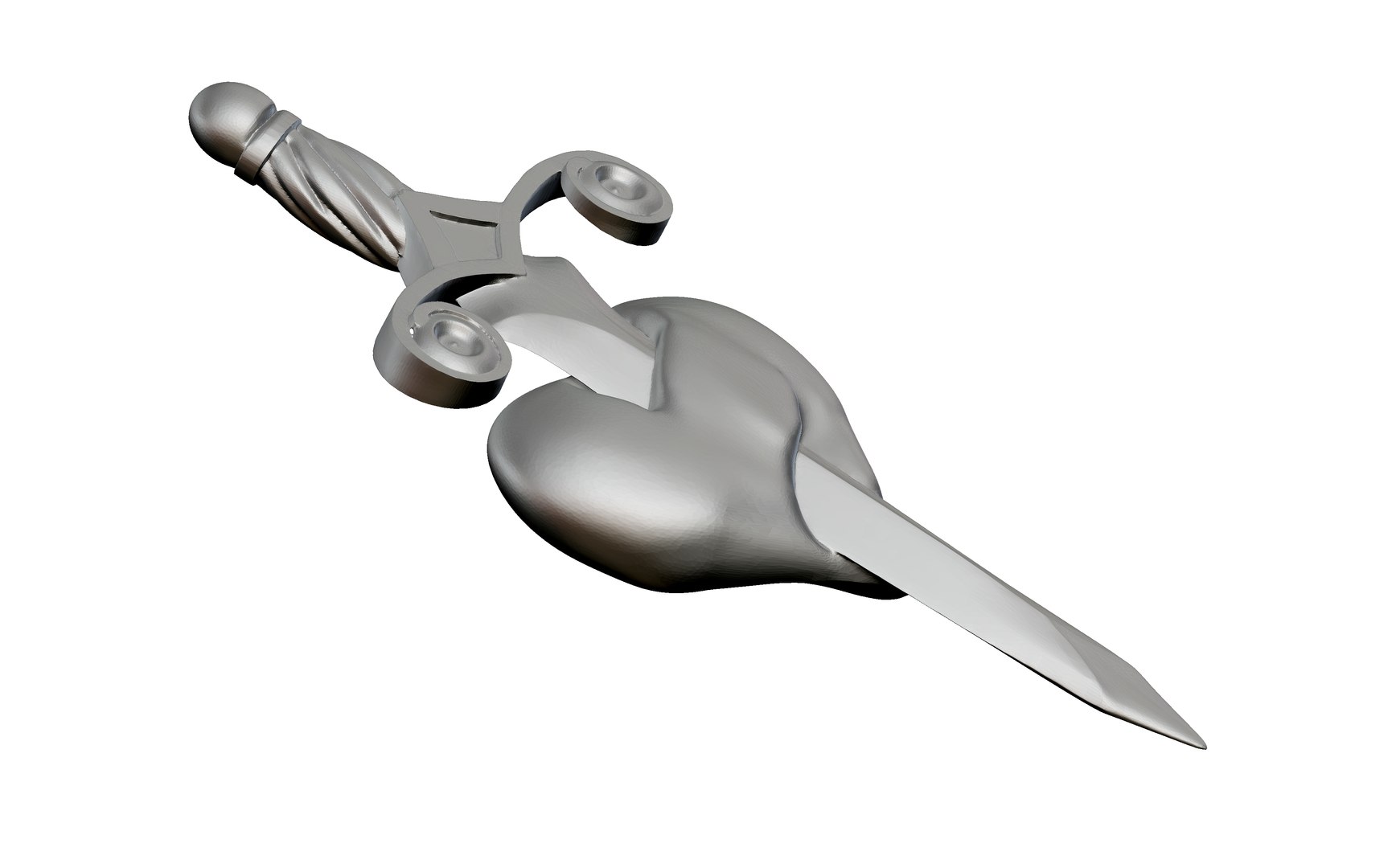 3D Knife Heart Pendant - TurboSquid 1971986