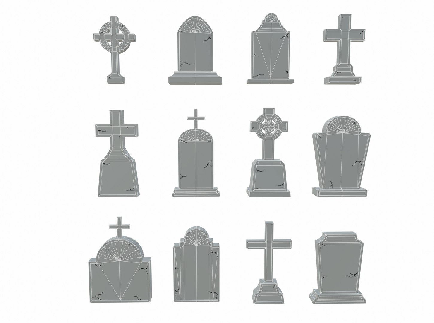 A Set Of Tombstone 3D Model - TurboSquid 1782325