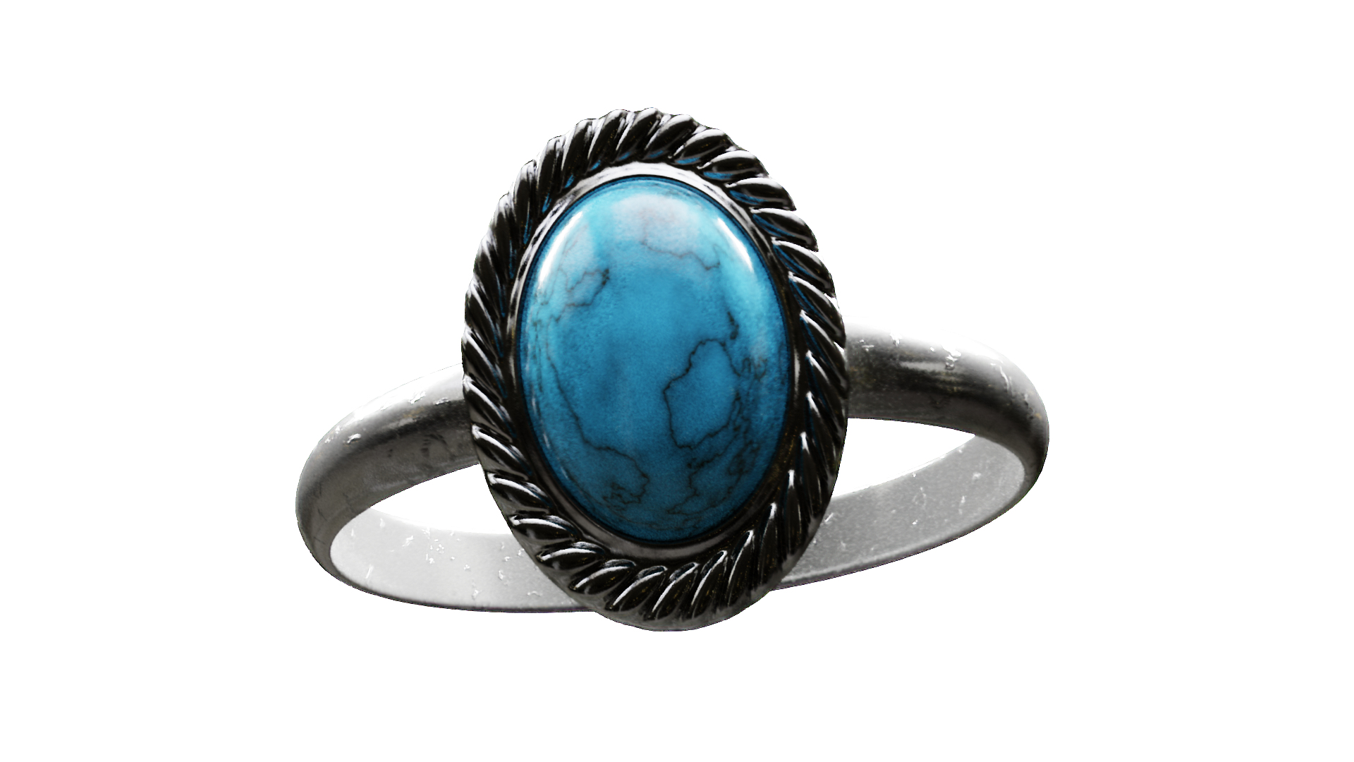 Blue Stone Silver Ring Model - TurboSquid 2241439