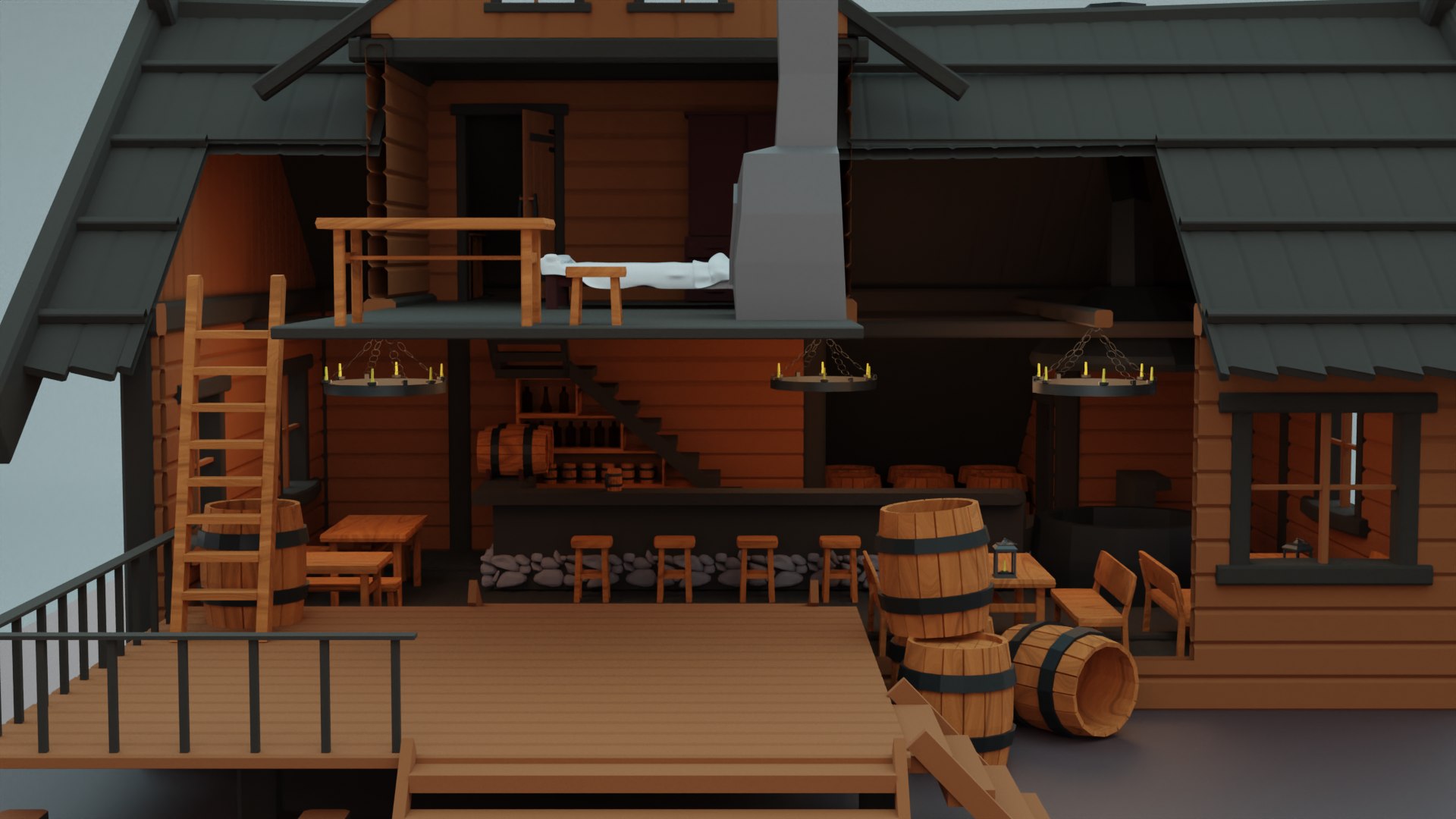Tavern 3D Model - TurboSquid 2029332