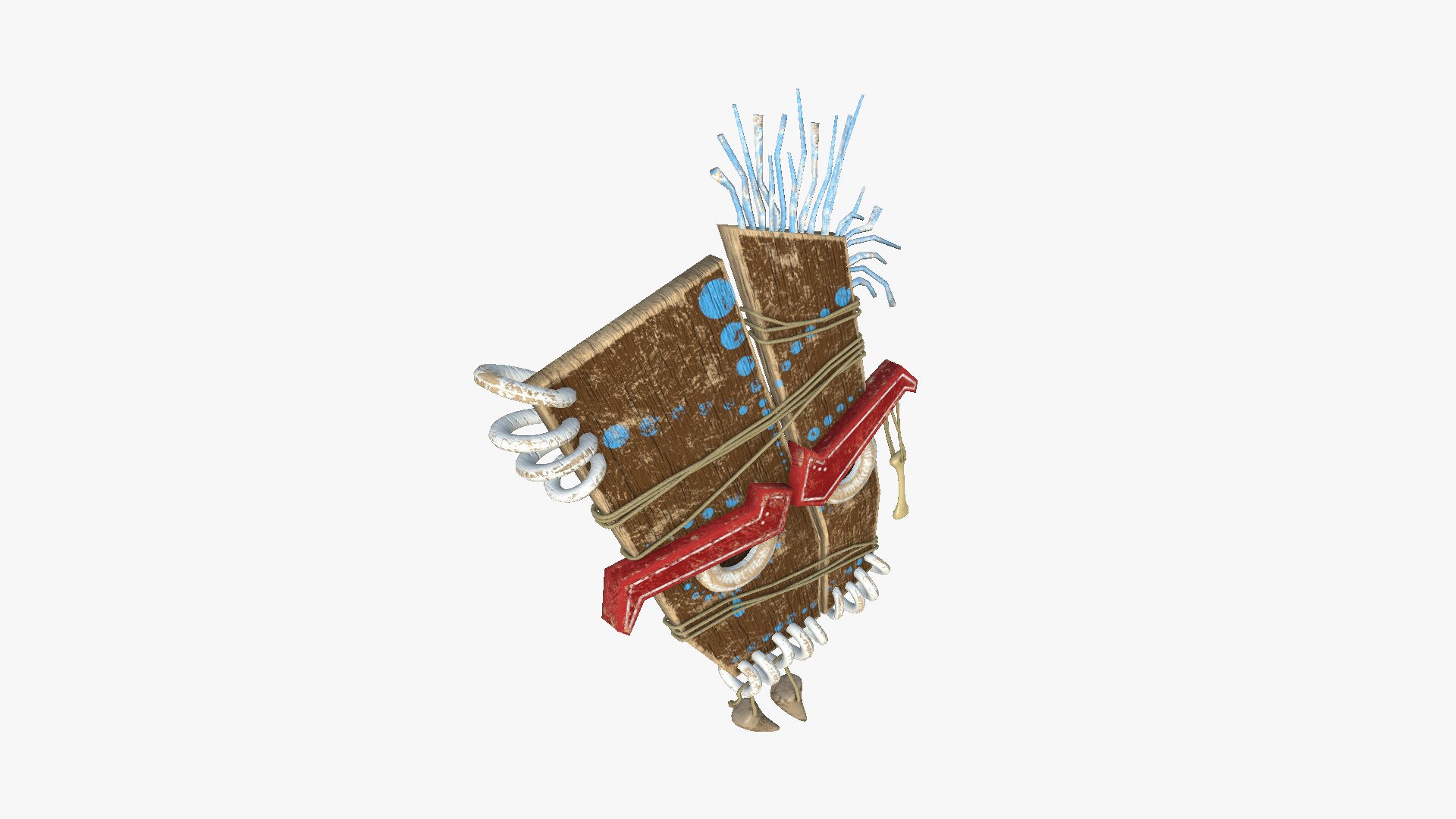 Tribal Mask B04 Brown Blue - Costume Character Design model ...