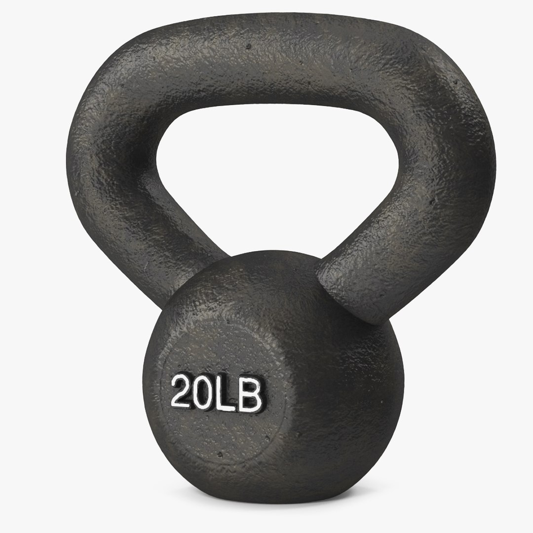 Wide Handle Iron Kettle Bell 20lb 3D model - TurboSquid 2071279
