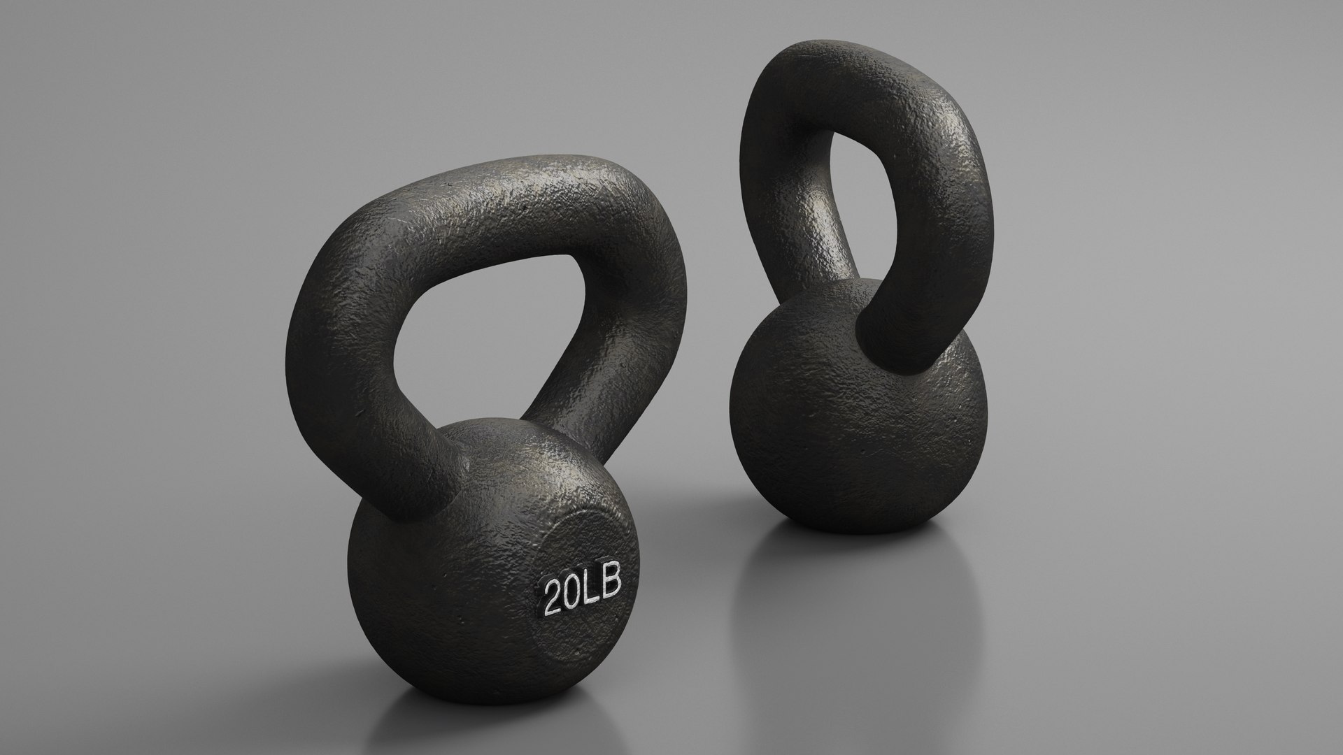 Wide Handle Iron Kettle Bell 20lb 3D Model - TurboSquid 2071279