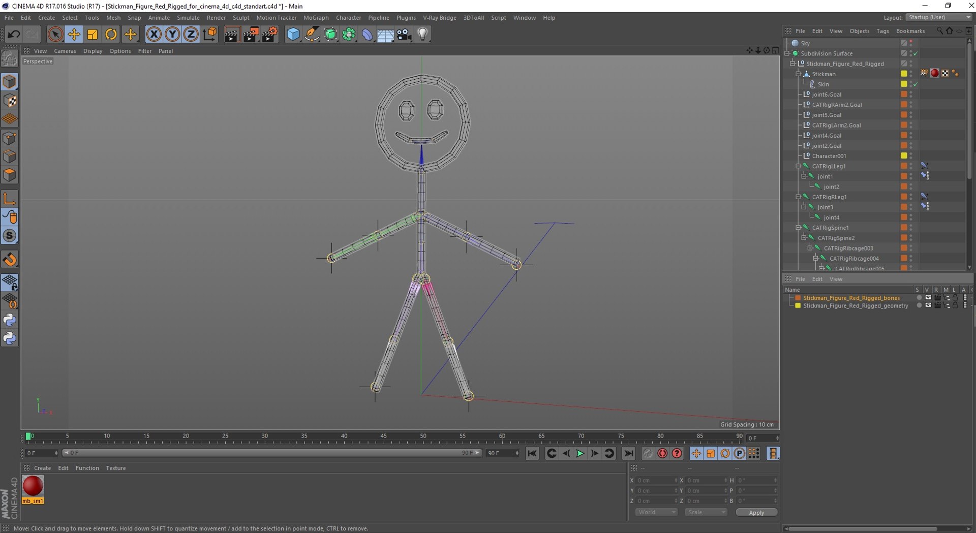 Stickman Figure Red Rigged For Cinema 4D 3D Model - TurboSquid 2089082