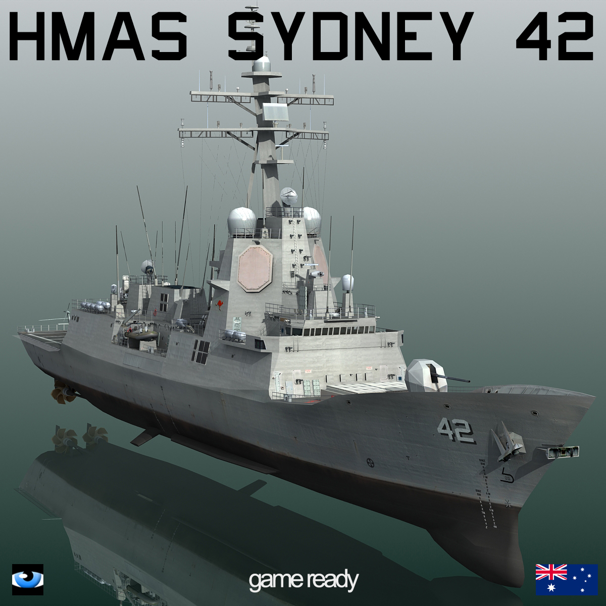 HMAS Sydney 42 Destroyer, DDG de Mísseis Guiados Modelo 3D - TurboSquid ...
