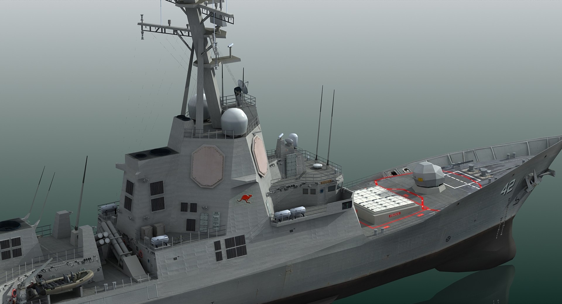 3D Model Hmas Sydney 42 Class Destroyer - TurboSquid 1328228