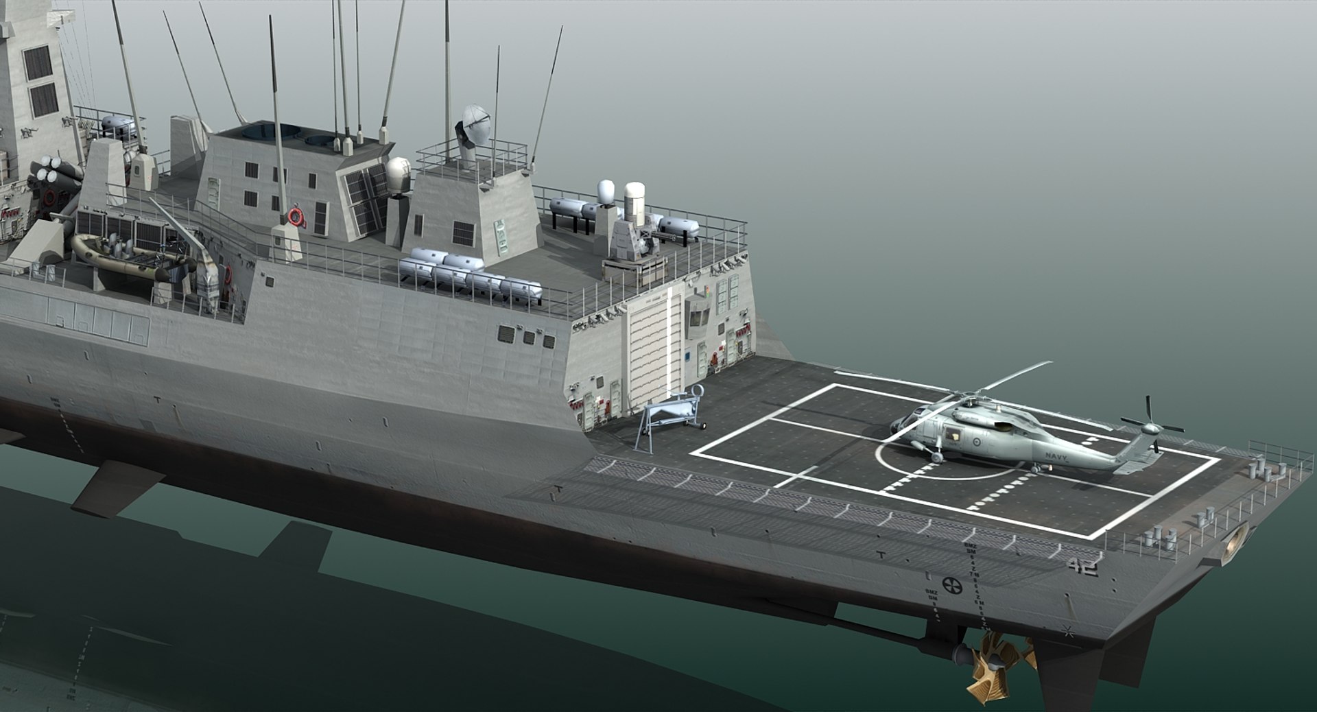 3D Model Hmas Sydney 42 Class Destroyer - TurboSquid 1328228
