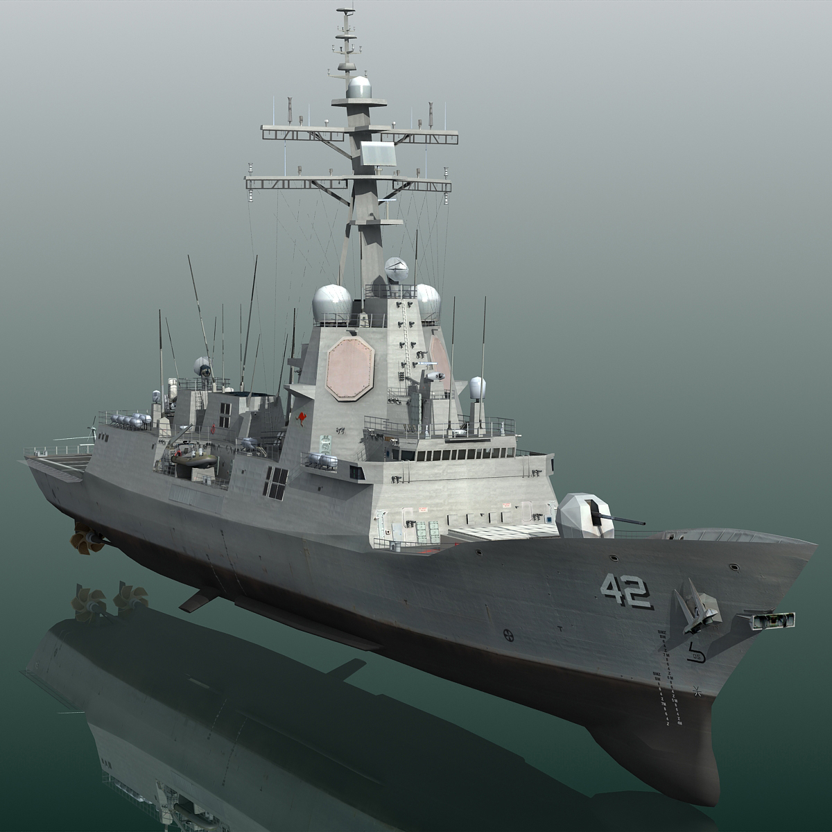 HMAS Sydney 42 Destroyer, DDG de Mísseis Guiados Modelo 3D - TurboSquid ...