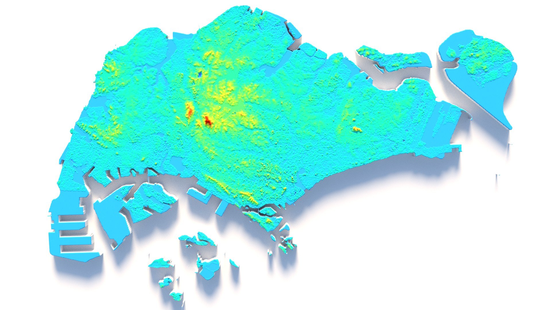 Singapore Terrain Map 3D - TurboSquid 2336729