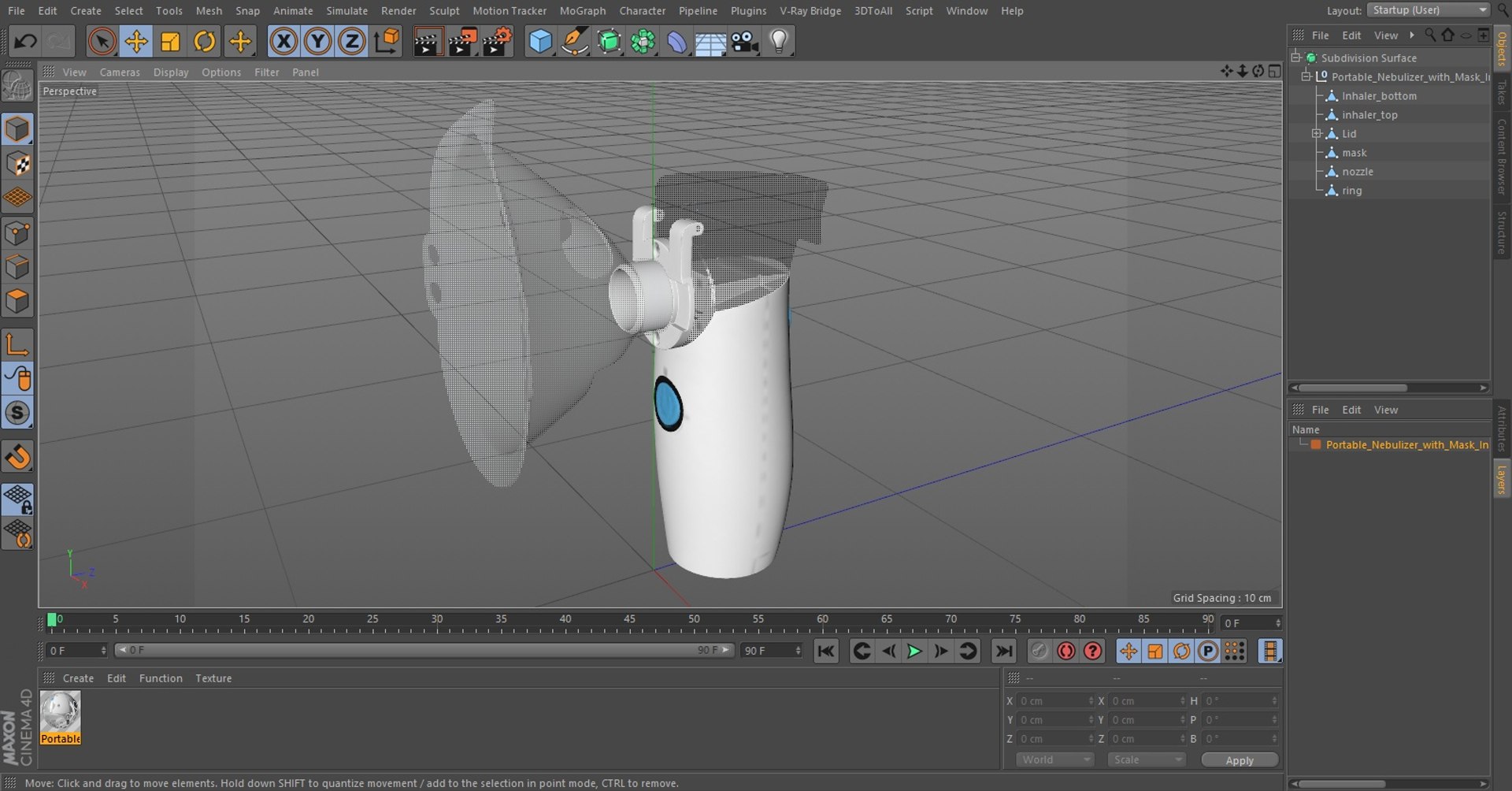 3D Model Portable Nebulizer With Mask Inhaler - TurboSquid 1922224