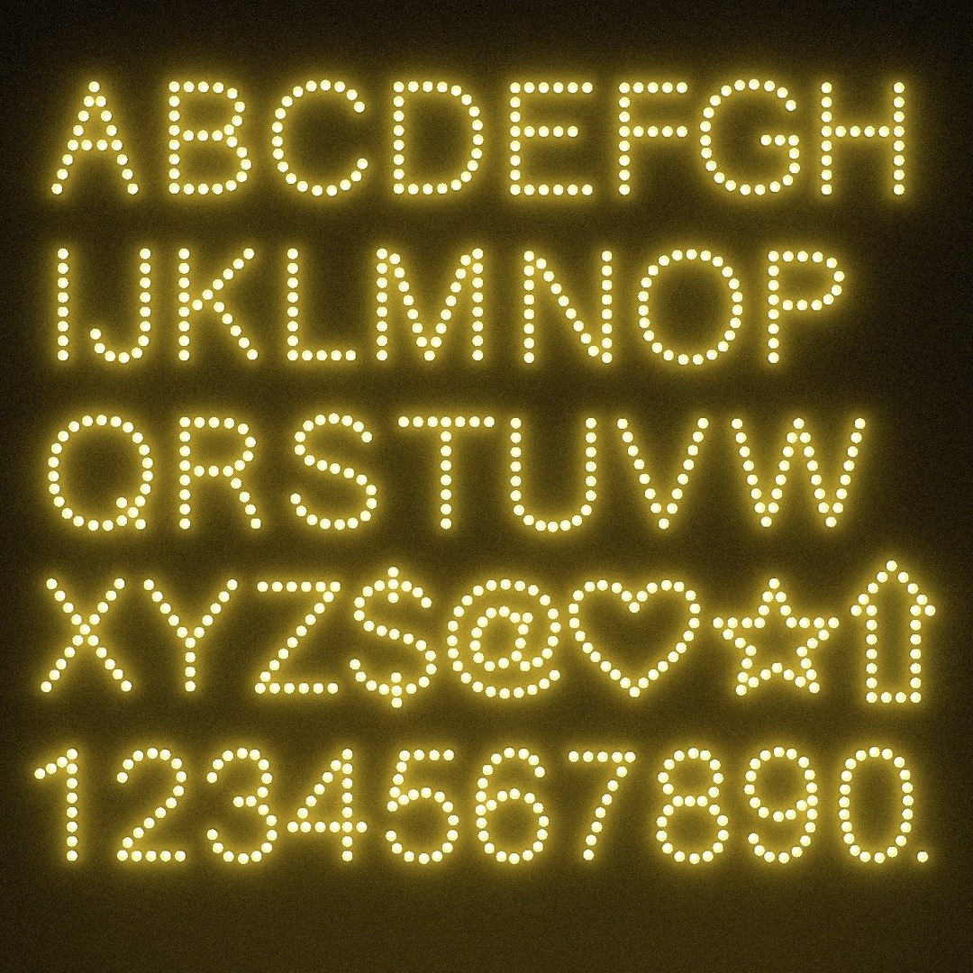 3ds bulb alphabet letters