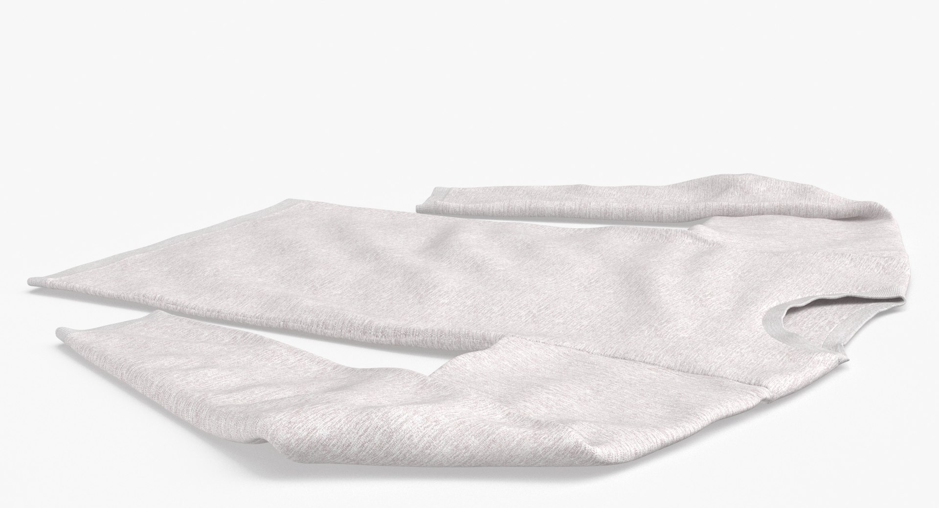 3D Model Long Sleeve Flat Male Crew Neck Pose 05 White Blank And ...