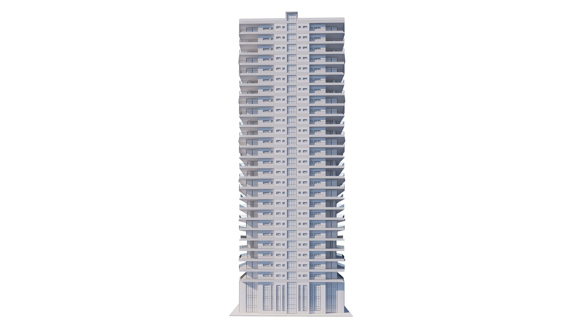 3D High-rise Luxury Residential Building Model - TurboSquid 2386113