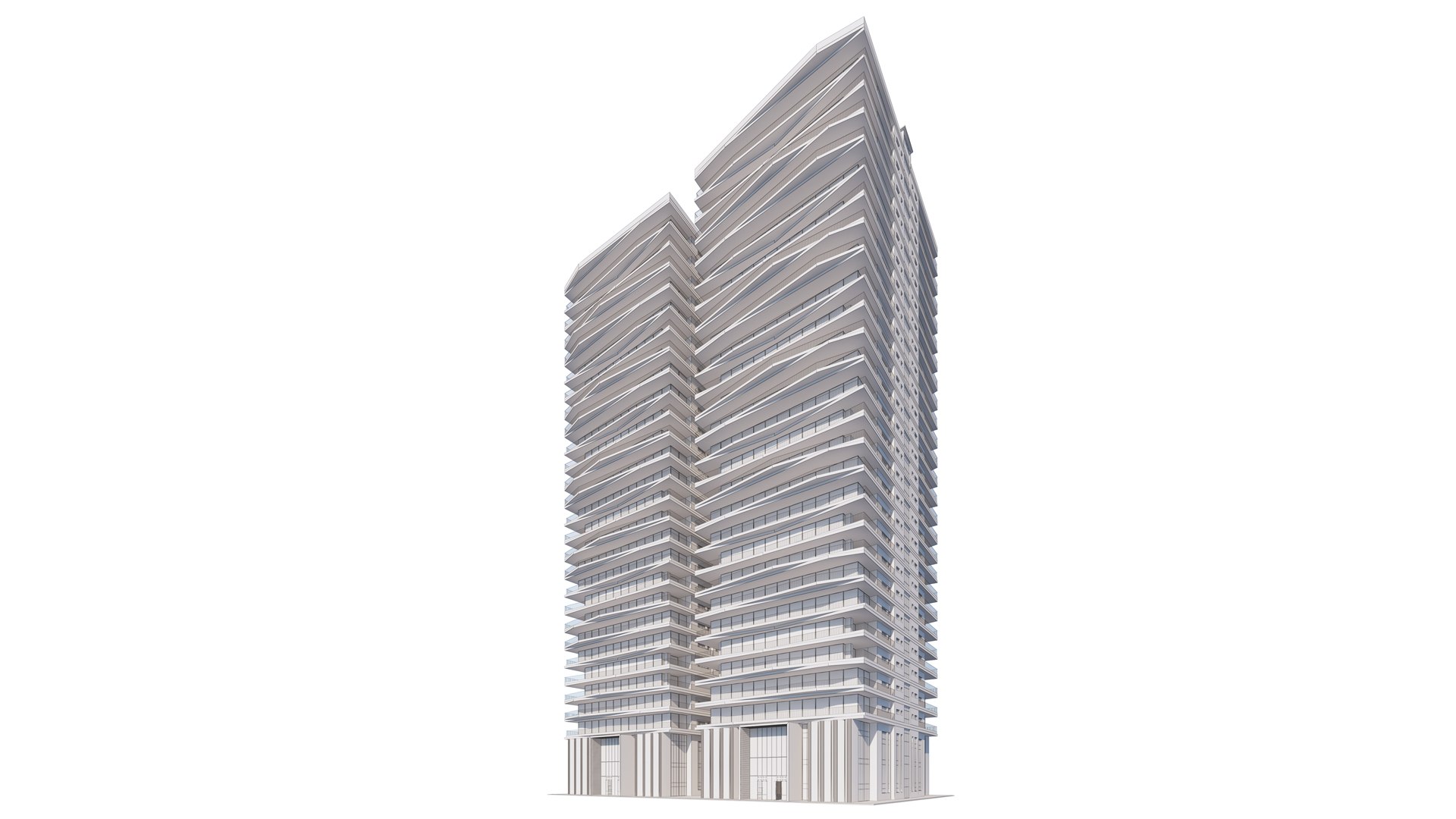 3D High-rise Luxury Residential Building Model - TurboSquid 2386113