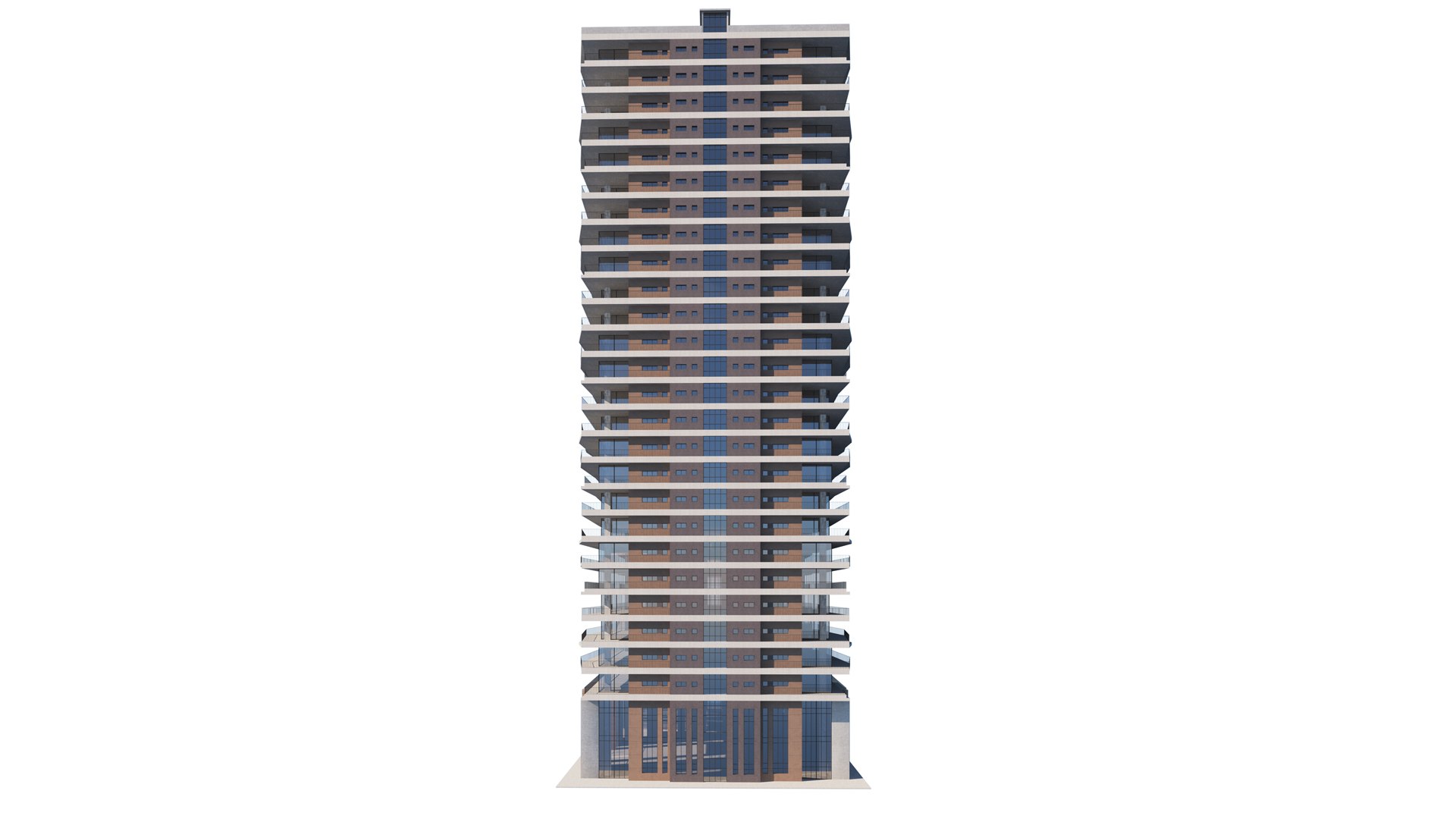 3D High-rise Luxury Residential Building Model - TurboSquid 2386113