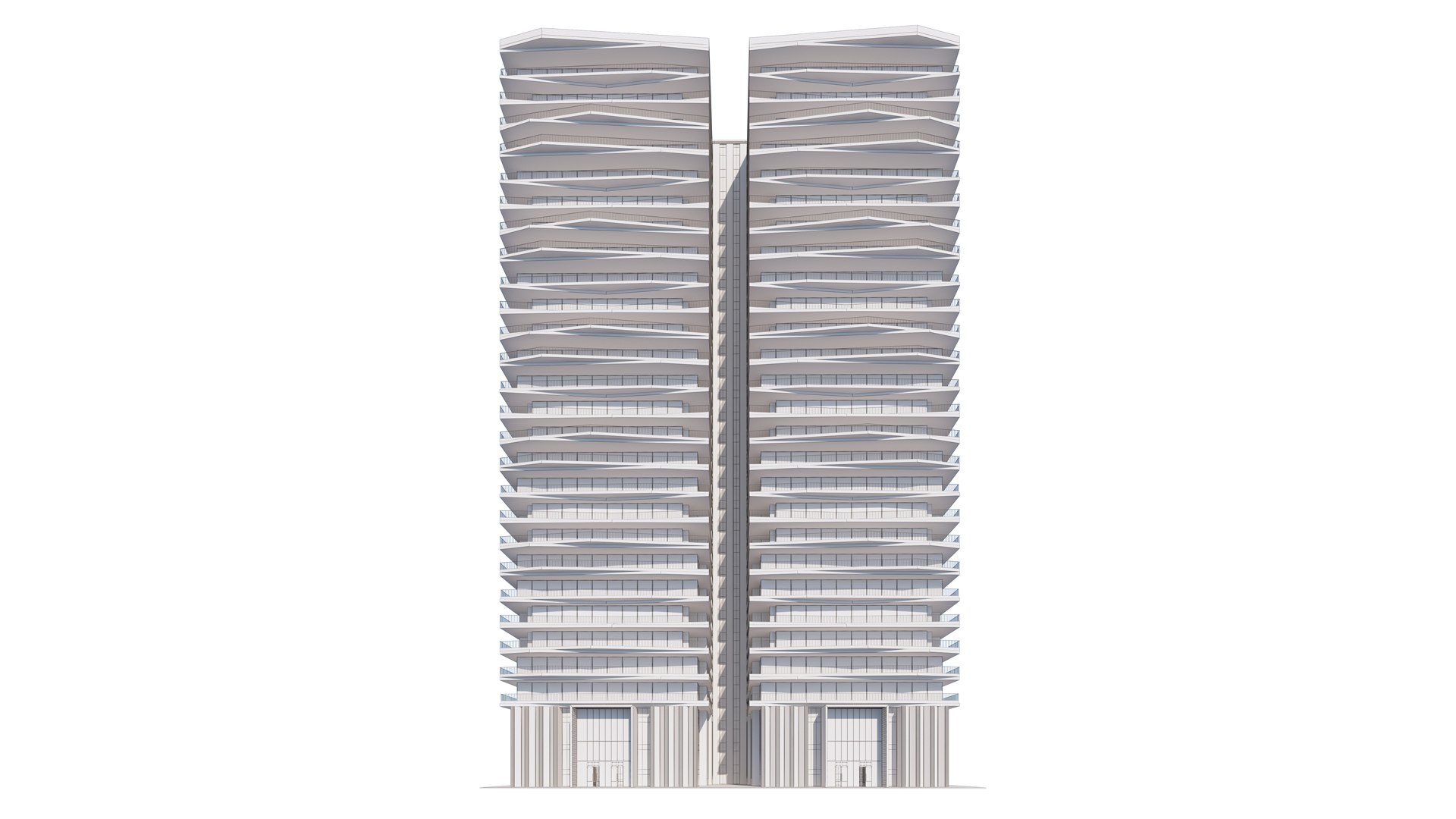 3D High-rise Luxury Residential Building Model - TurboSquid 2386113