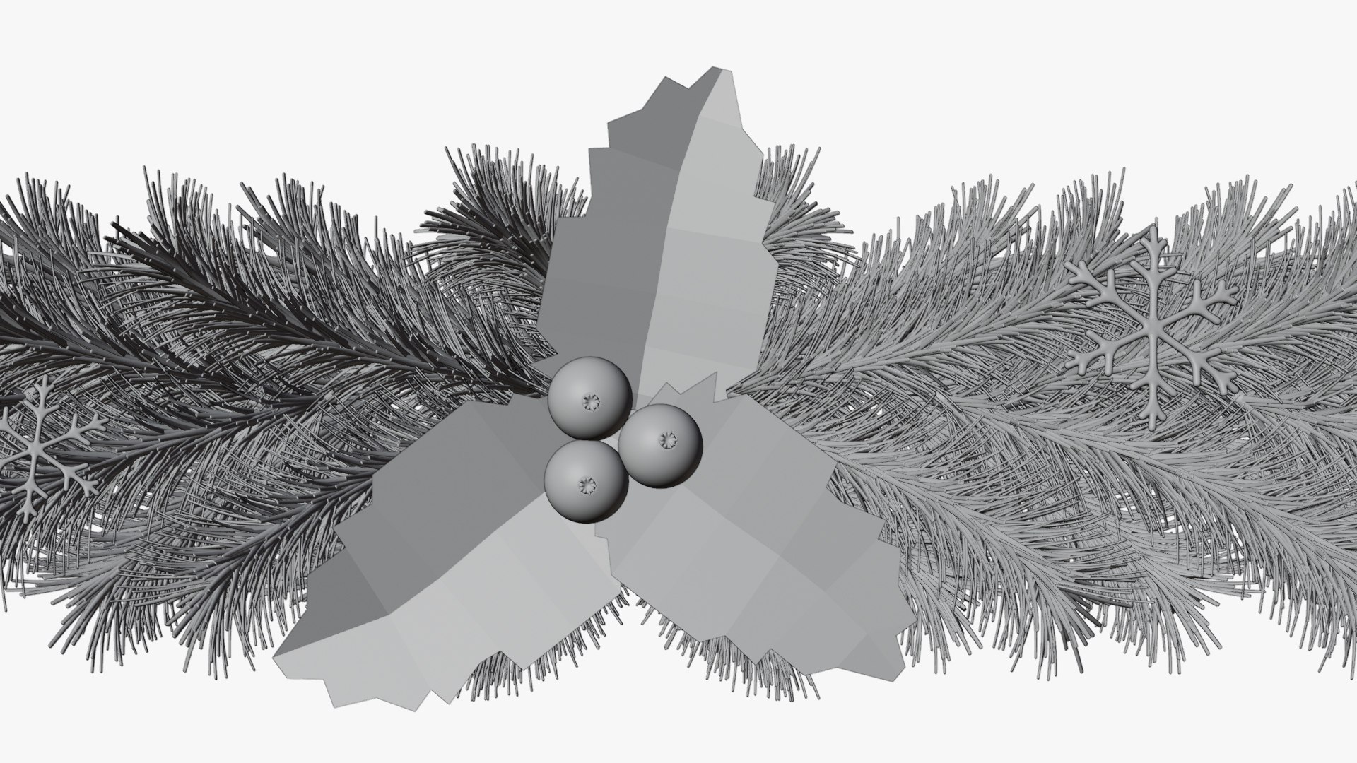 Long Christmas Wreath 3D Model - TurboSquid 2326803