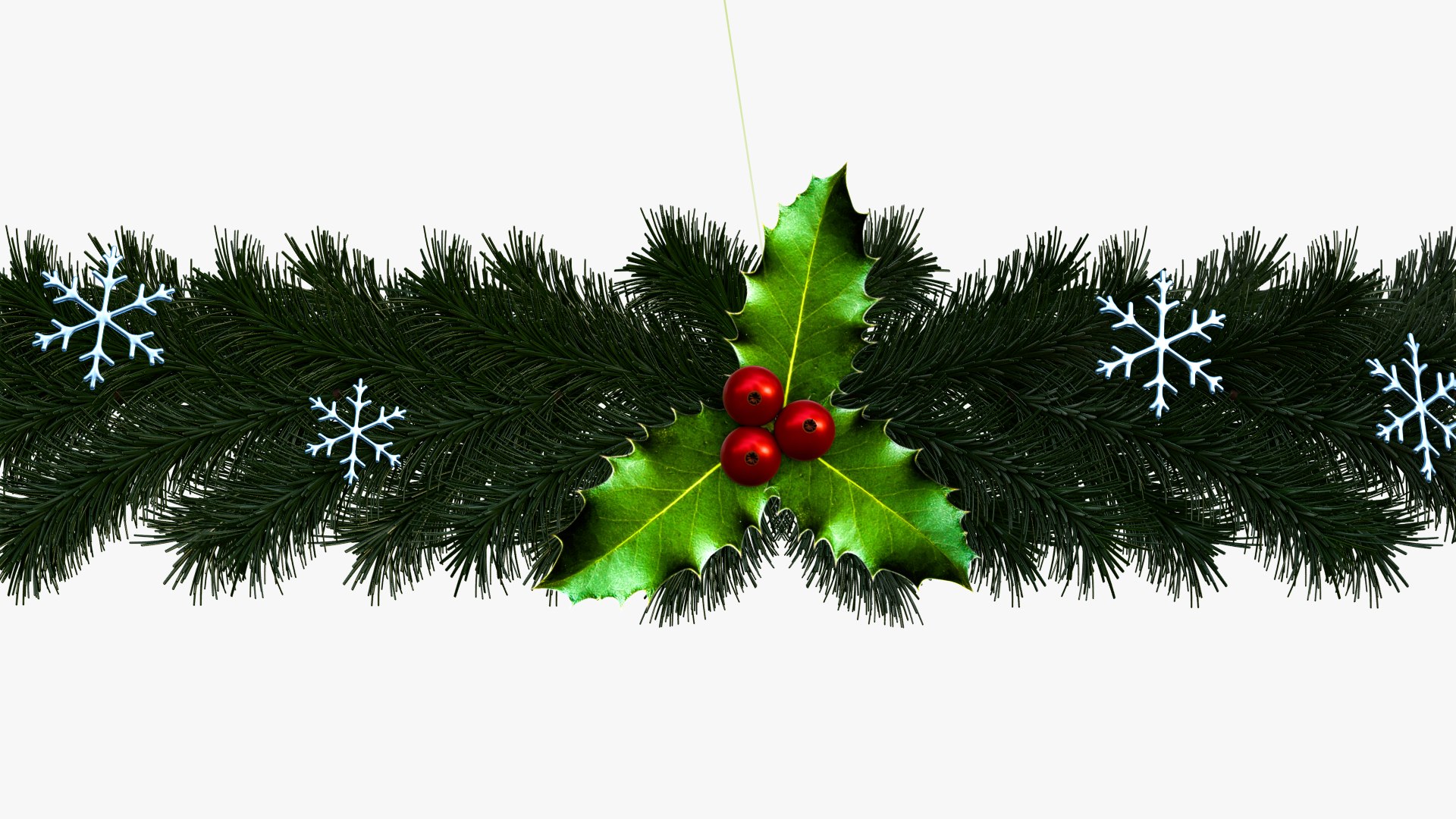 Long Christmas Wreath 3D Model - TurboSquid 2326803