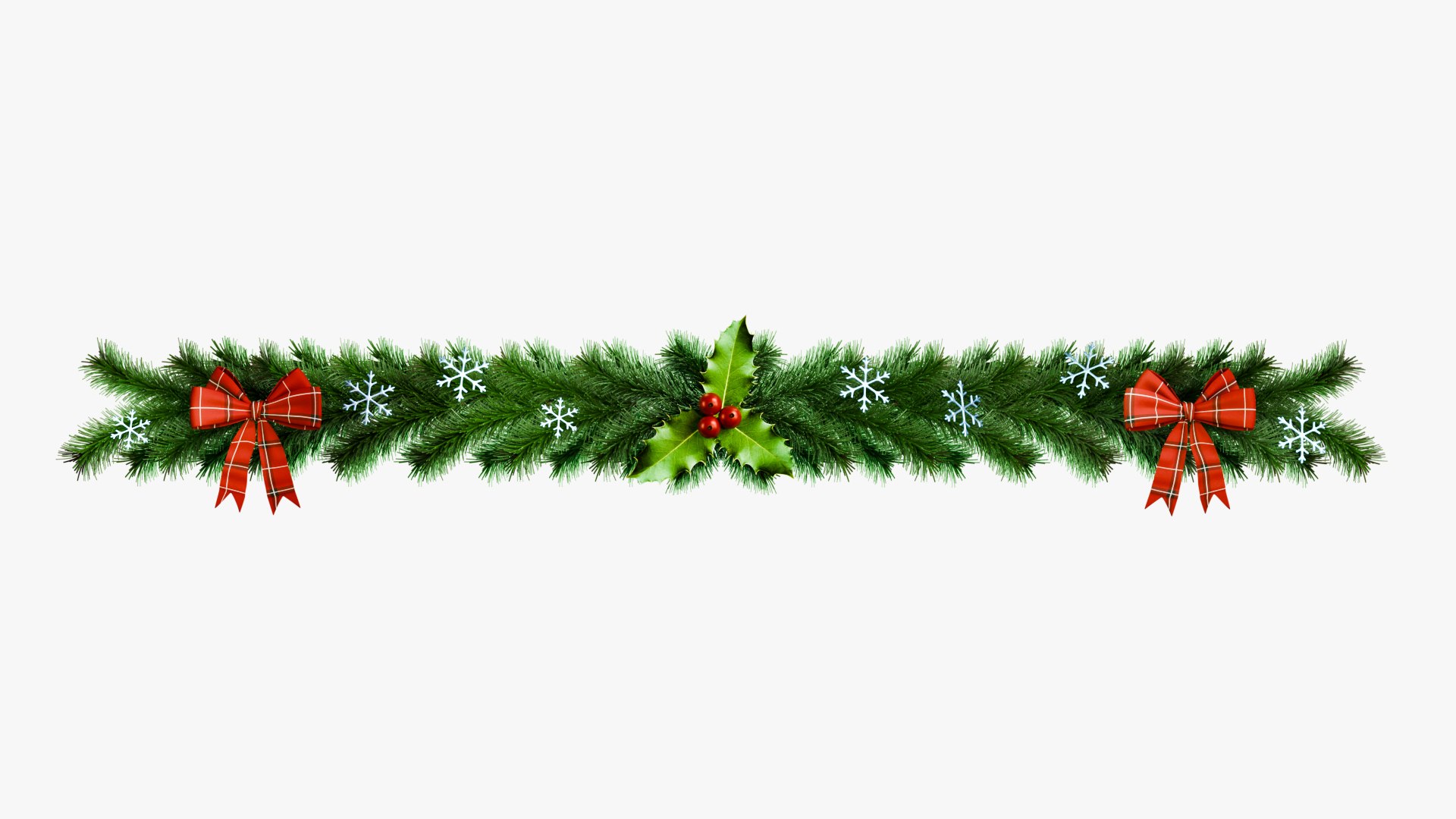 Long Christmas Wreath 3D Model - TurboSquid 2326803