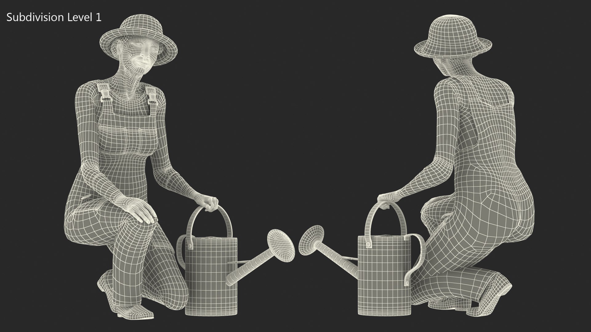 Gardener Chinese Old Lady Sitting 3D Model - TurboSquid 2086118