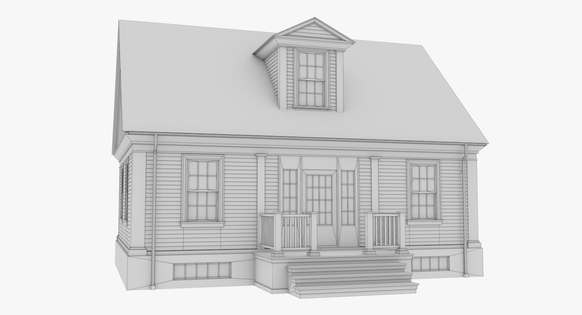 3D Colonial House 10 - TurboSquid 1195970