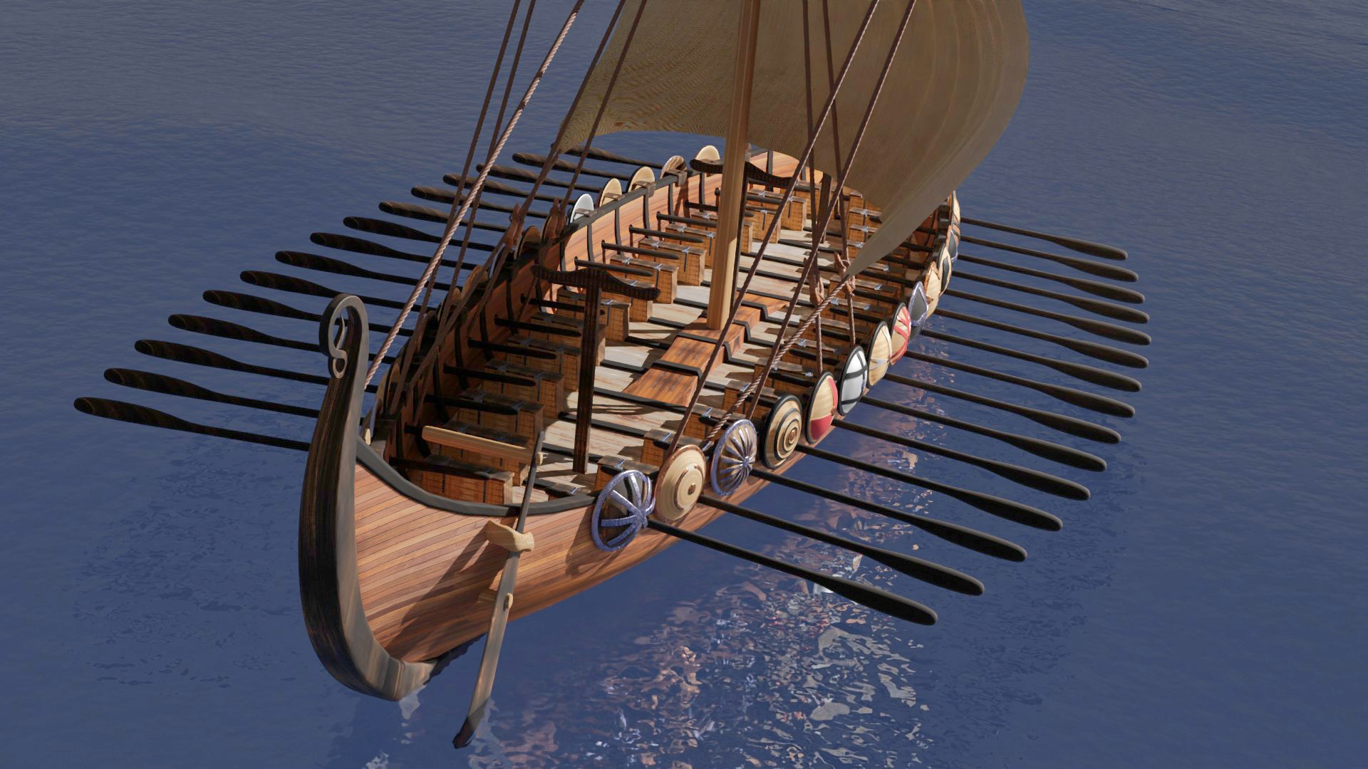 Viking Long Ship With Rowing Animation 3D Model - TurboSquid 2273759