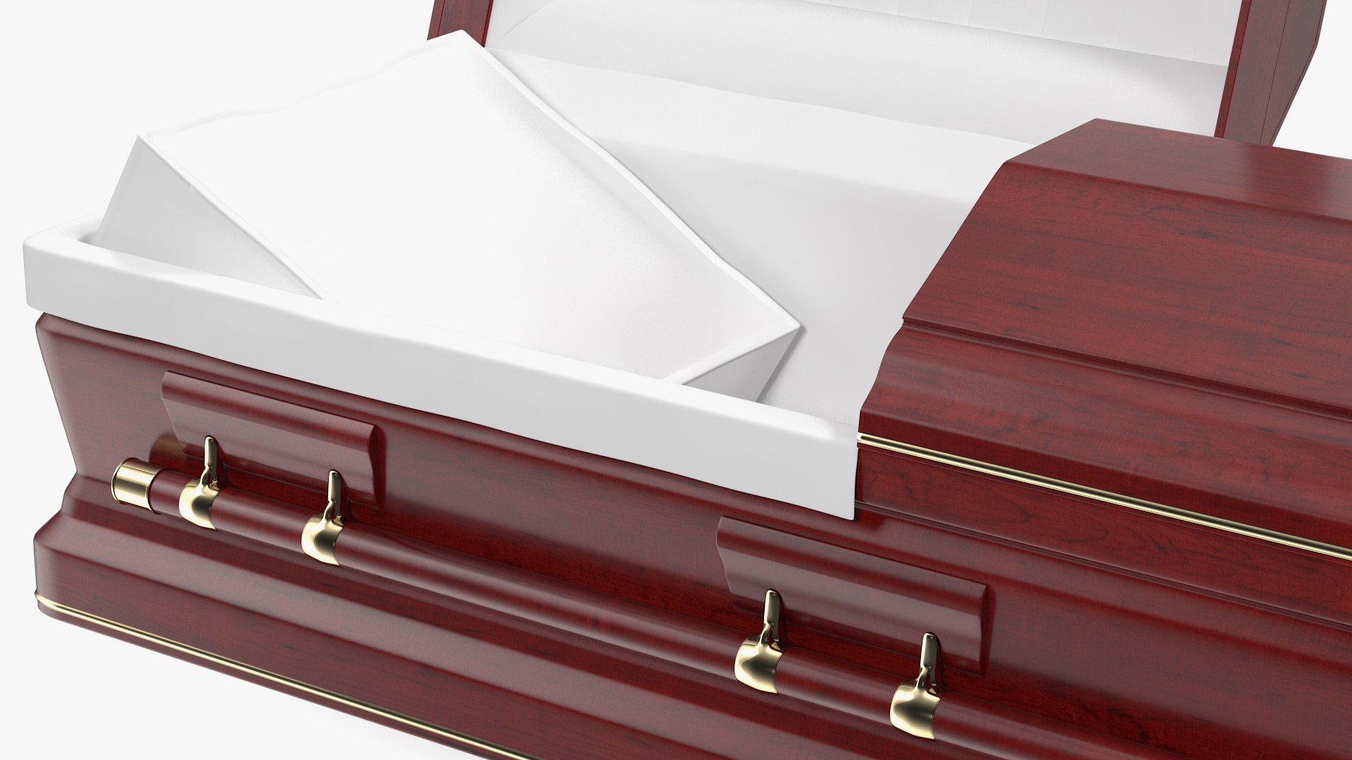 Open wooden funeral casket model - TurboSquid 1548379