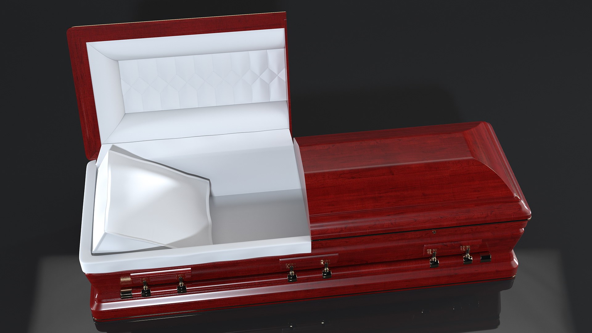 Open wooden funeral casket model - TurboSquid 1548379